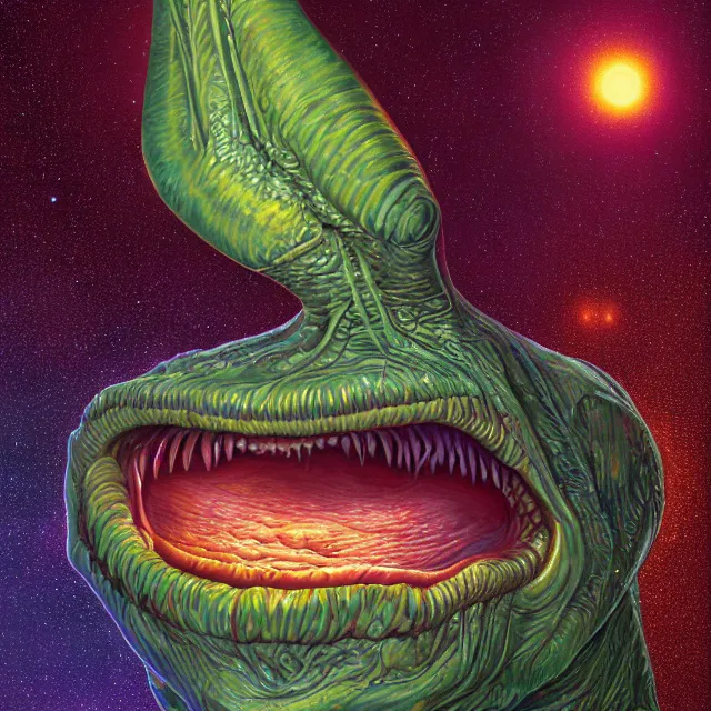 portrait screaming alien face ultra dimensional the | Stable Diffusion