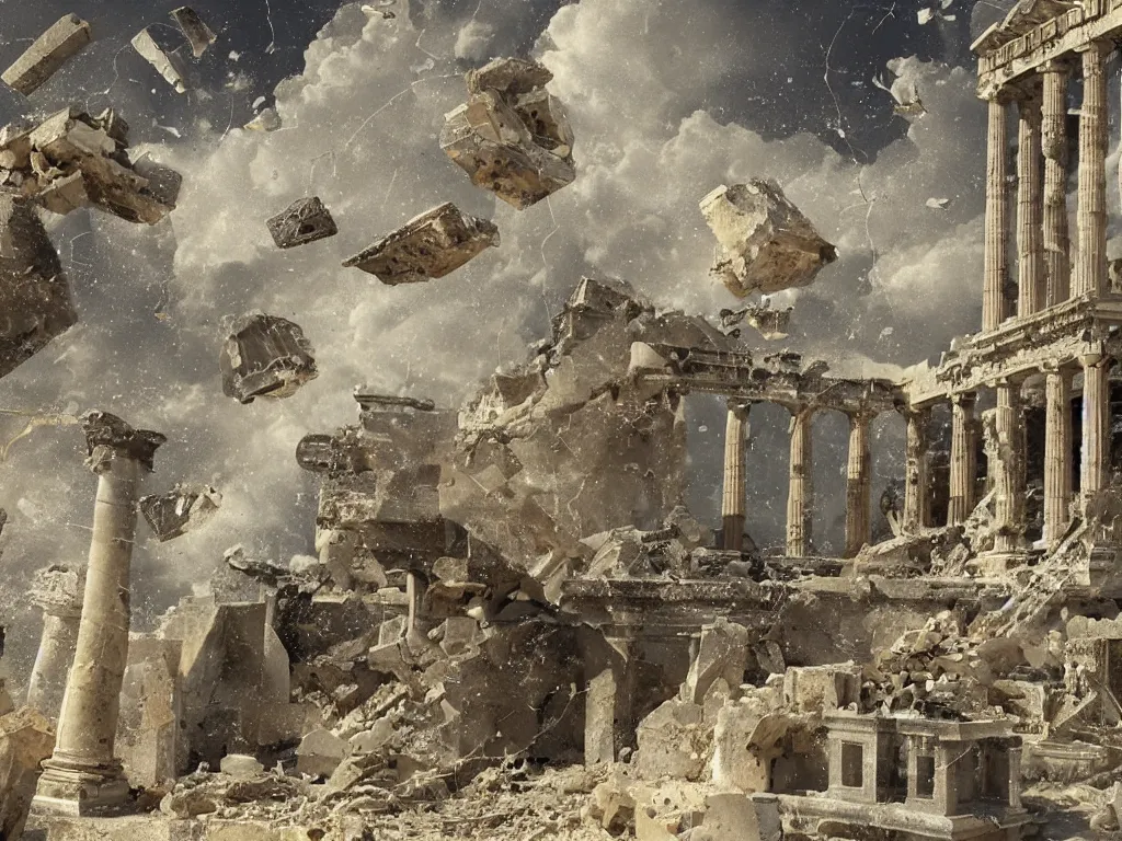 pieces of greek archidecture, ruins and pillars | Stable Diffusion ...