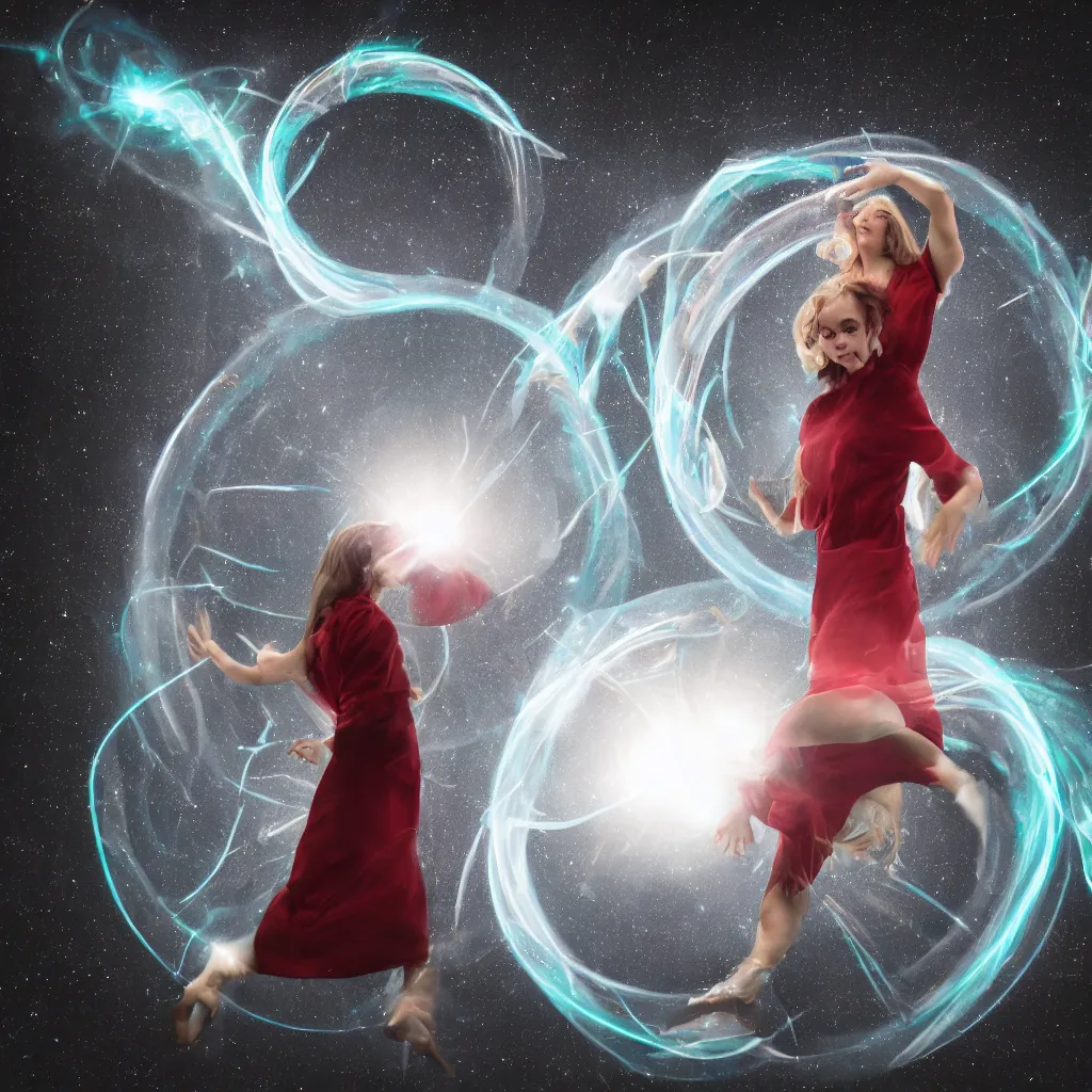 a woman in the middle of a time vortex while time | Stable Diffusion ...