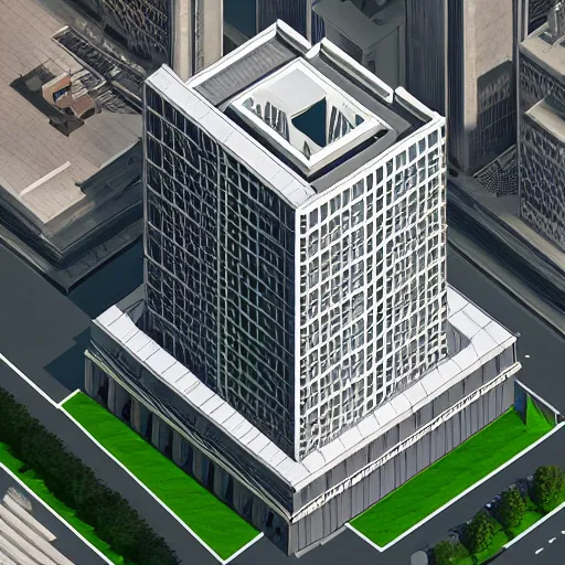 isometric view of a building of 25 floors | Stable Diffusion