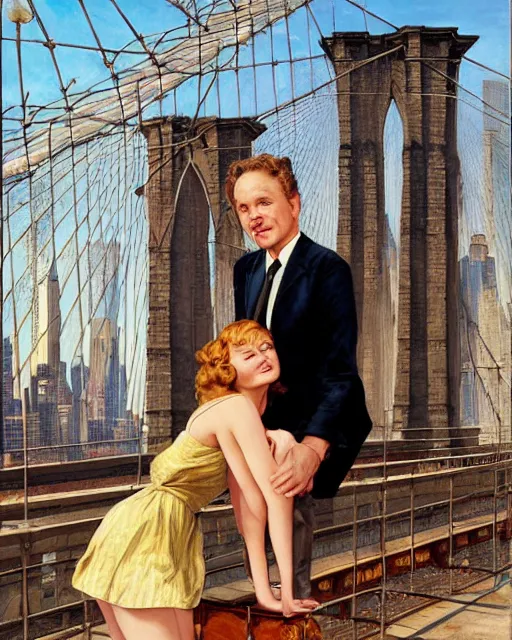 tuesday weld visits the brooklyn bridge by francine | Stable Diffusion ...