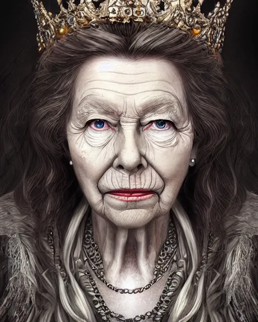 Queen Elisabeth as a hag witch, highly detailed face, | Stable ...