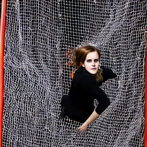emma watson hanging from and trapped in a giant net | Stable Diffusion | OpenArt