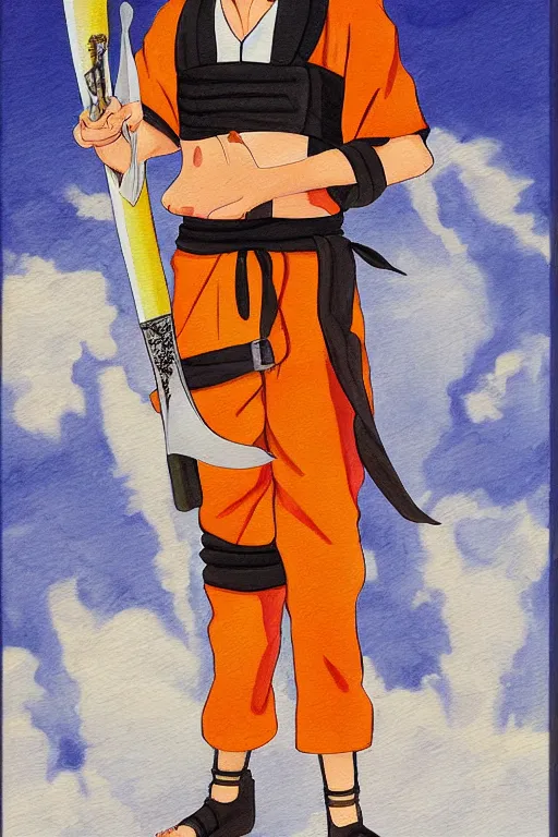 naruto holding a sword, painting | Stable Diffusion | OpenArt