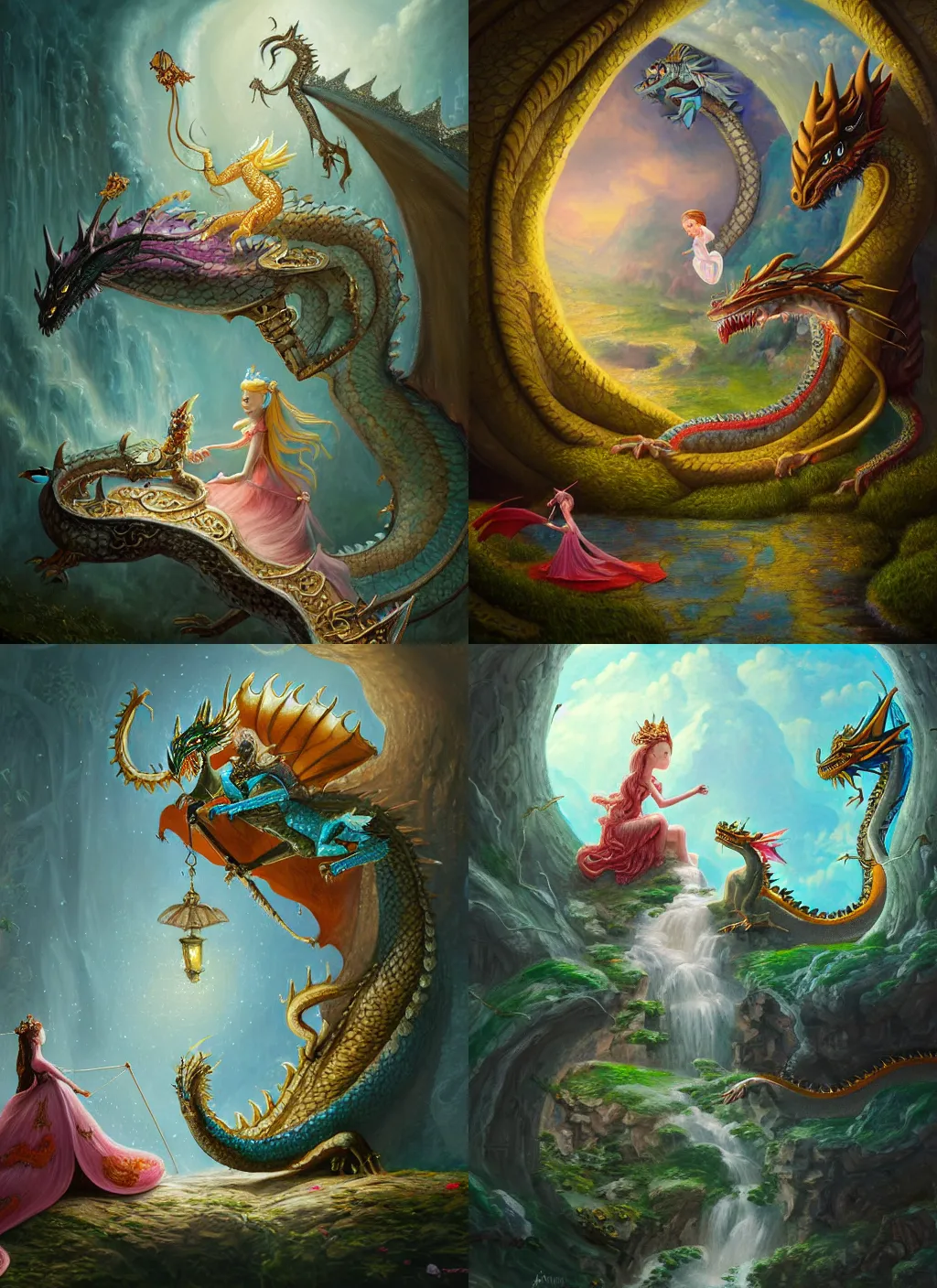 fanciful and whimsical oil painted illustration, scene | Stable ...