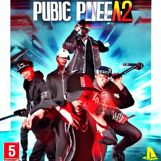 PUBLIC ENEMY RAP GROUP JRPG PS2 COVER UNREAL ENGINE | Stable Diffusion