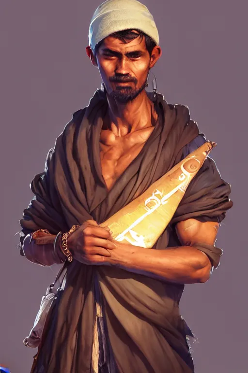 a cool and muscular male refugee of legends character, | Stable ...