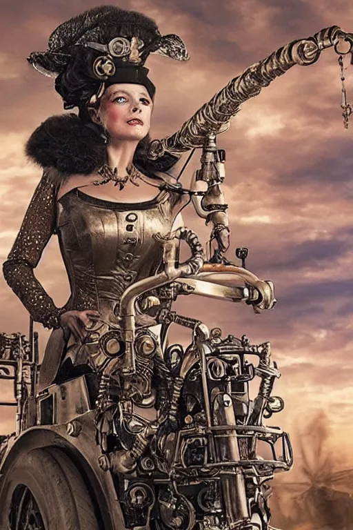 steampunk queen elizabeth ii in mad max fury road | Stable Diffusion ...