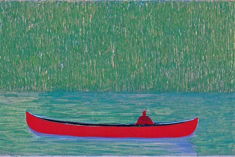 a canoe on a river by peter doig | Stable Diffusion
