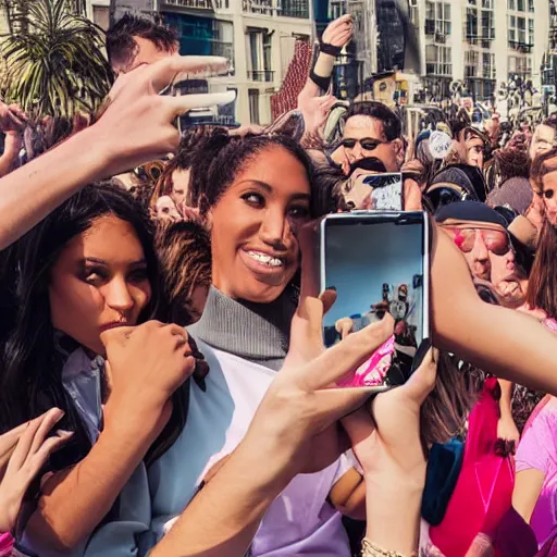 Plastic Instagram influencer in the middle of a crowd | Stable ...