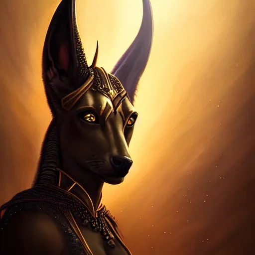 Majestic gracious Anubis female warrior portrait, | Stable Diffusion ...