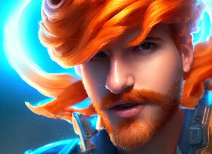 glowwave portrait of curly orange haired man from | Stable Diffusion ...