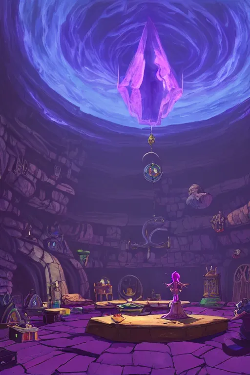 interior of a dark wizards sanctum, purple light, | Stable Diffusion ...