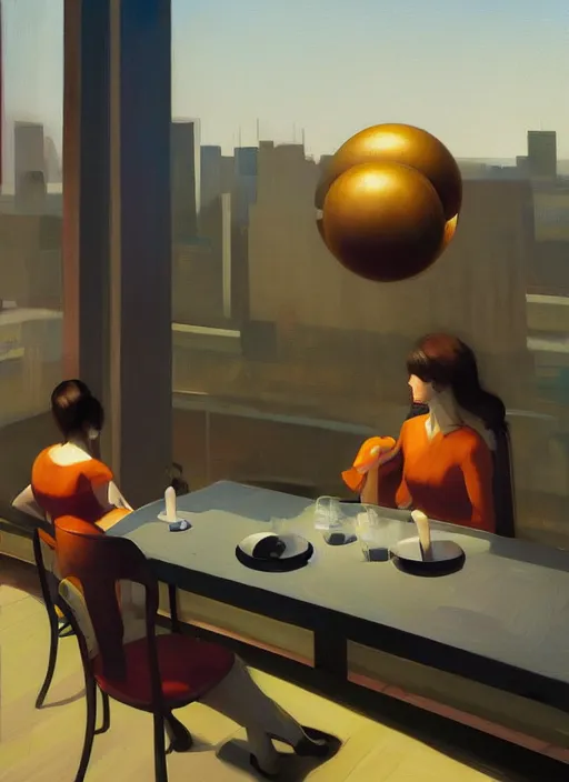 spherical glass people at restaurant Edward Hopper and | Stable ...