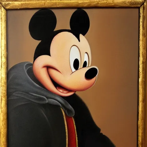 a renaissance style portrait painting of Mickey mouse | Stable ...