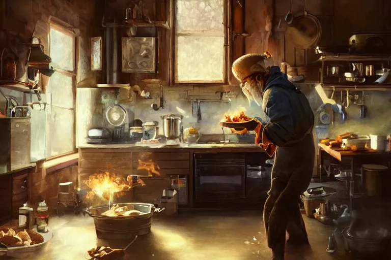 wizard cooking a batch of cookies in a modern kitchen, | Stable ...