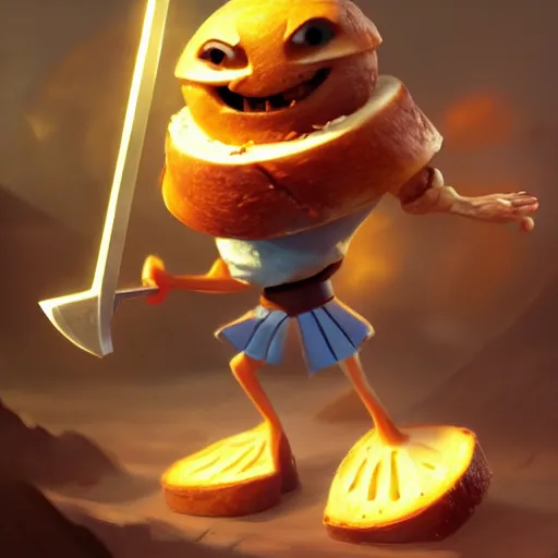 battle toast, a slice of toasted bread with a face, | Stable Diffusion ...