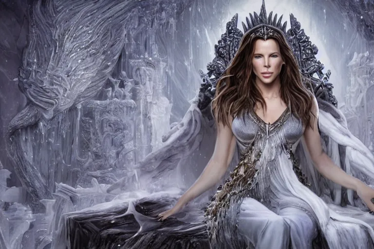 kate beckinsale as a female goddess sitting on a | Stable Diffusion ...