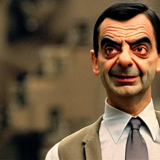 A still of Mr Bean in The Matrix | Stable Diffusion