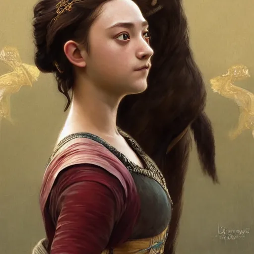 Portrait of arya stark as javanese princess kissing | Stable Diffusion ...
