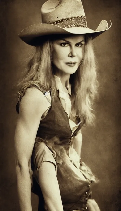 Nicole Kidman, cowgirl, outlaw, portrait, full body, | Stable Diffusion ...