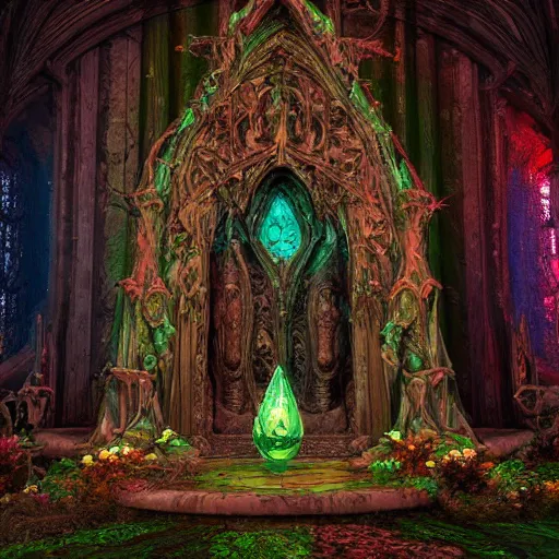 Photorealistic magic elven shrine of the gothic witch | Stable ...