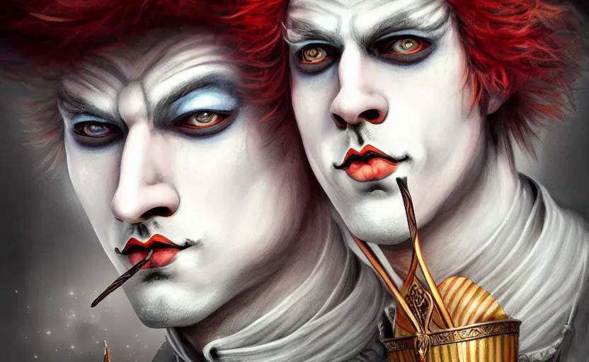 award winning portrait of a attractive male pierrot, | Stable Diffusion ...