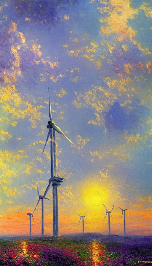 beautiful wind turbines, art by thomas kincade | Stable Diffusion | OpenArt