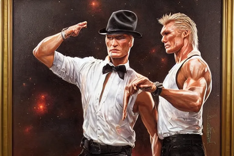 portrait of dolph lundgren and slyvester stalone | Stable Diffusion ...