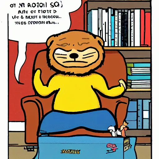 sloth, wearing diaper, sitting on couch, beside pile | Stable Diffusion