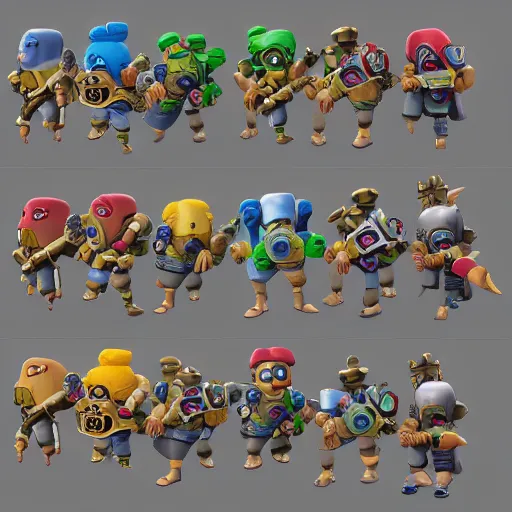 🏘 at all angles clash royal style characters, unreal | Stable Diffusion ...