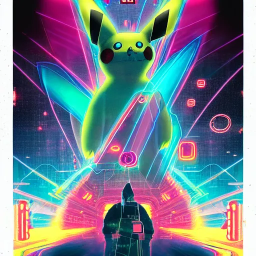 pikachu with mystic aura, blade runner, akira, ghost | Stable Diffusion ...