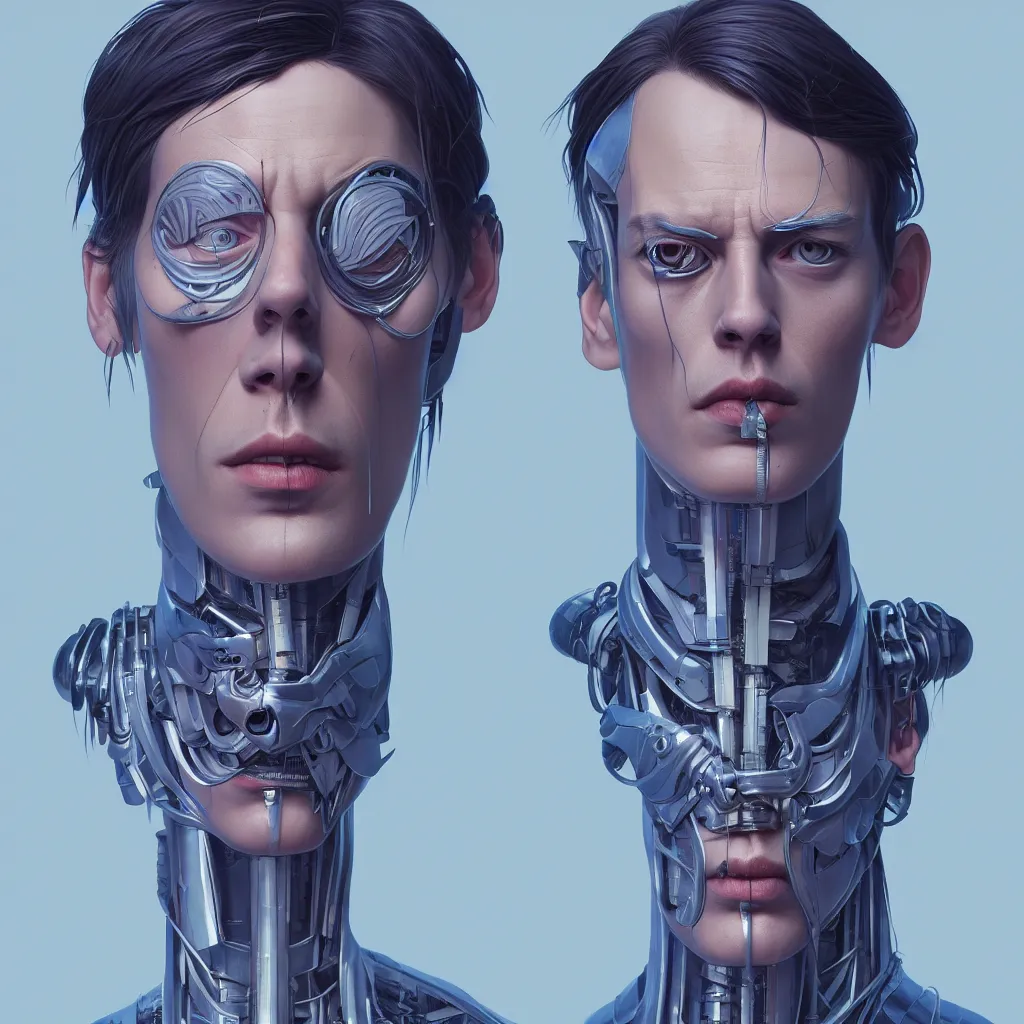 2 0 7 7 bender portrait with ribbed face by rutkowsky | Stable ...