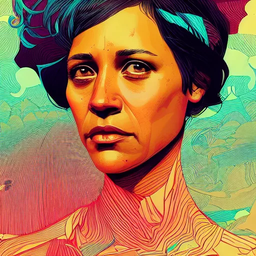 rashida jones portrait, artstation winner by victo | Stable Diffusion ...