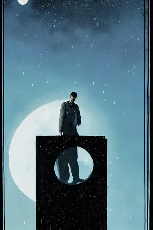 graphic novel of man staring at parallel worlds for | Stable Diffusion ...