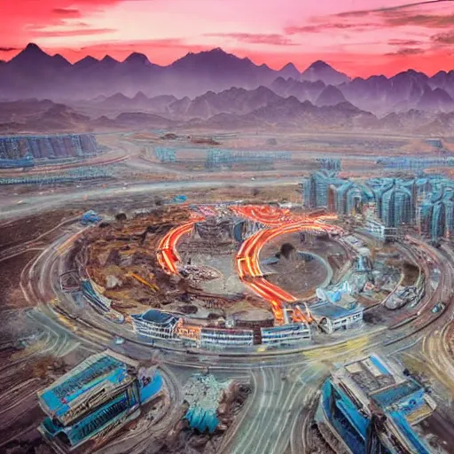 a chinese city in area 5 1, lots of aliens there, city | Stable Diffusion