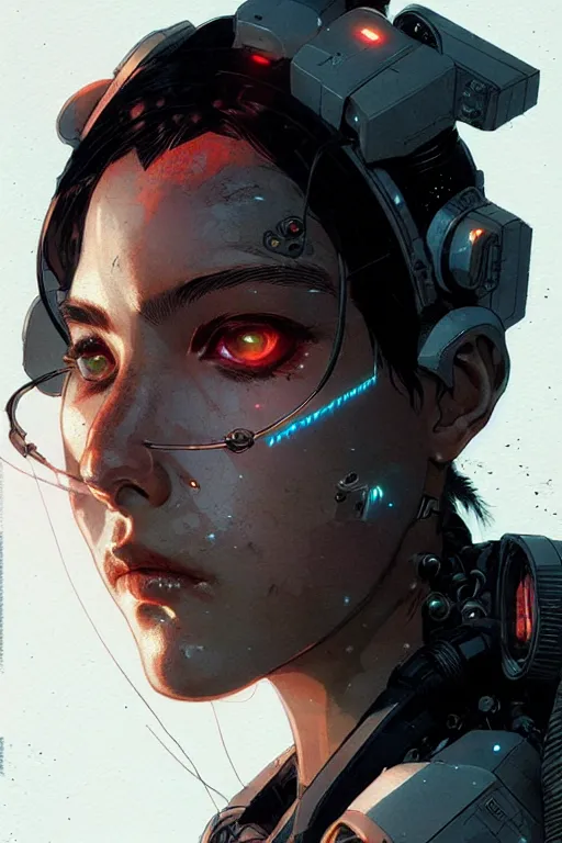 a close - up portrait of a cyberpunk cyborg girl, by | Stable Diffusion ...