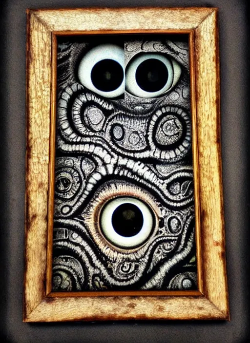 an empty lovecraftian picture frame made of eyes, | Stable Diffusion | OpenArt