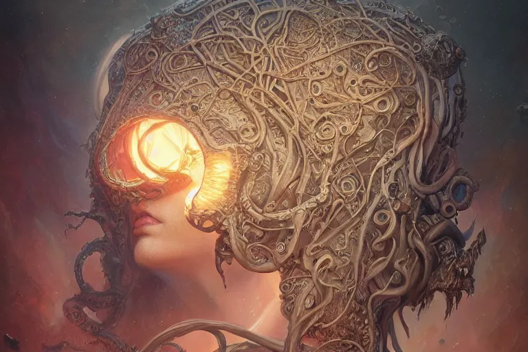 a lovecraftian portrait of cthulhu face of cosmic | Stable Diffusion ...