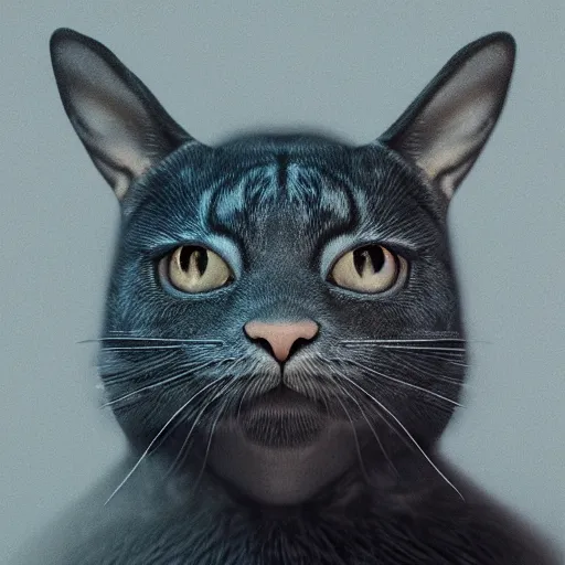 portrait a half rabbit, half cat chimera, liquid | Stable Diffusion ...