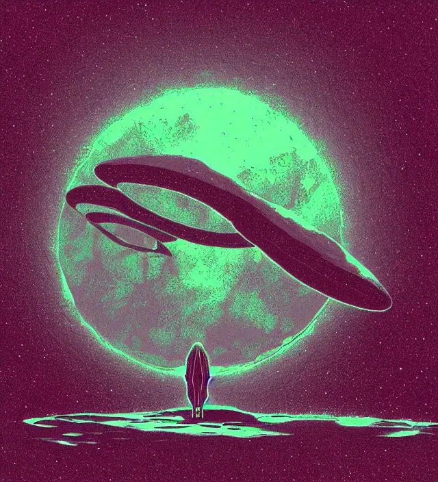 collosal alien entity in a galactic landscape, moon | Stable Diffusion ...