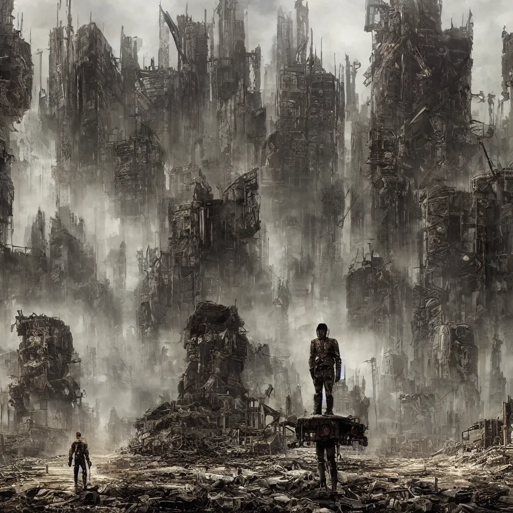 extremely detailed post - apocalyptical wasteland with | Stable ...