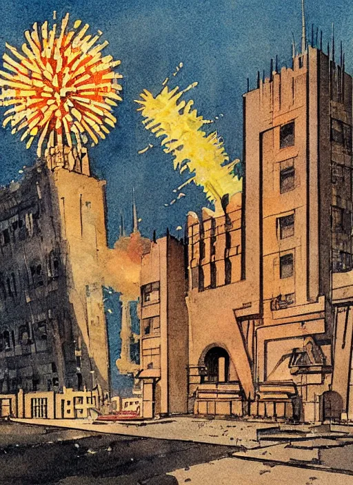 fireworks, 1920s art deco, by Telemaco Signorini, | Stable Diffusion ...