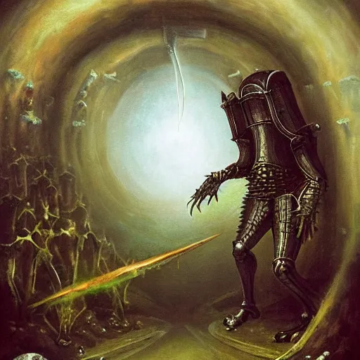 an arrogant knight steps casually into the abyssal | Stable Diffusion ...