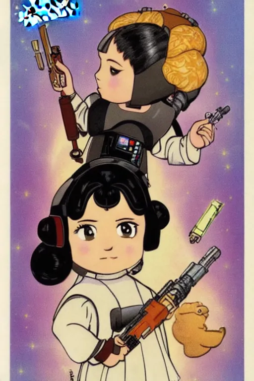 a fat chibi princess leia in the style of the star | Stable Diffusion ...