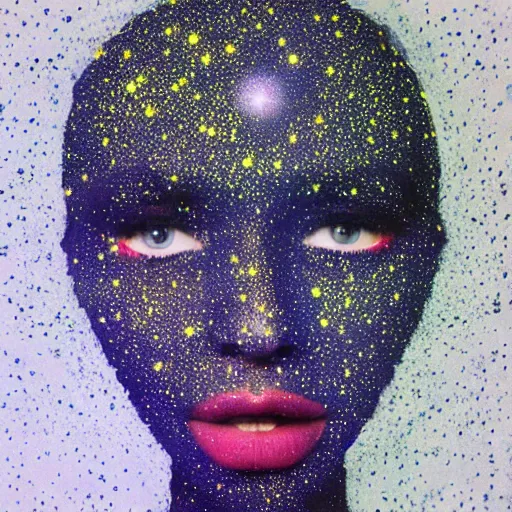 a face made out of stars and stardust | Stable Diffusion