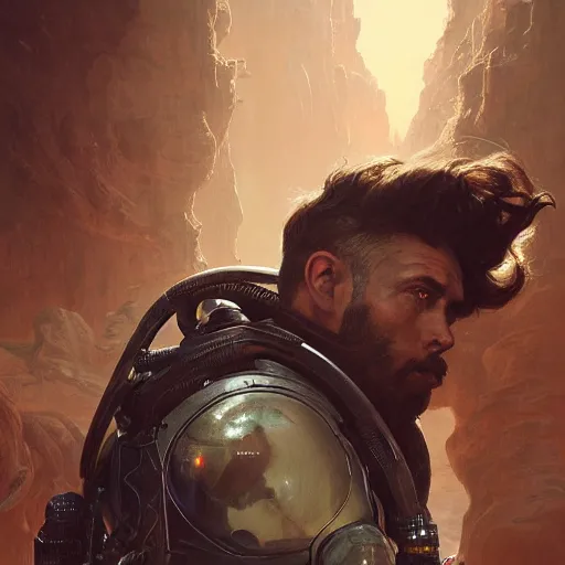 portrait painting of a futuristic rugged male rebel, | Stable Diffusion ...