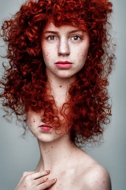 a photographic portrait of a beautiful red girl with | Stable Diffusion