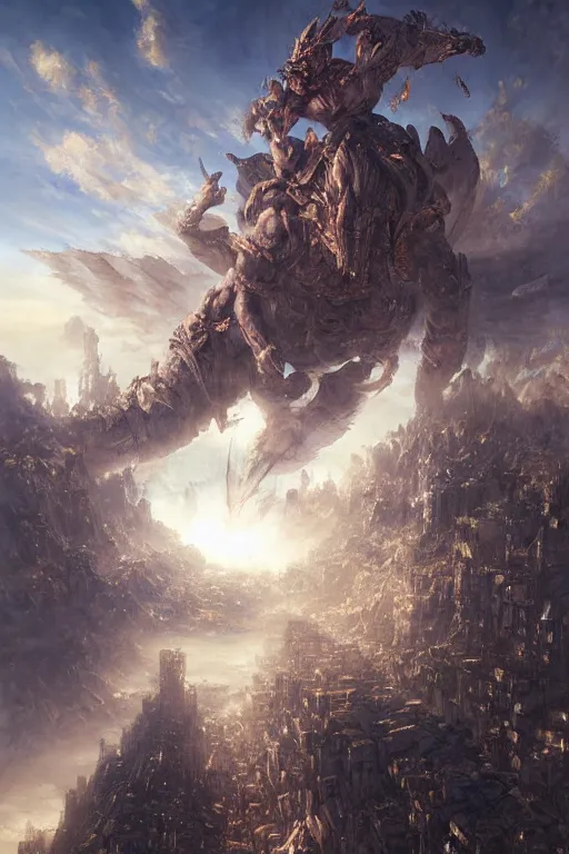 Art of beautiful angel rising above an ancient | Stable Diffusion | OpenArt