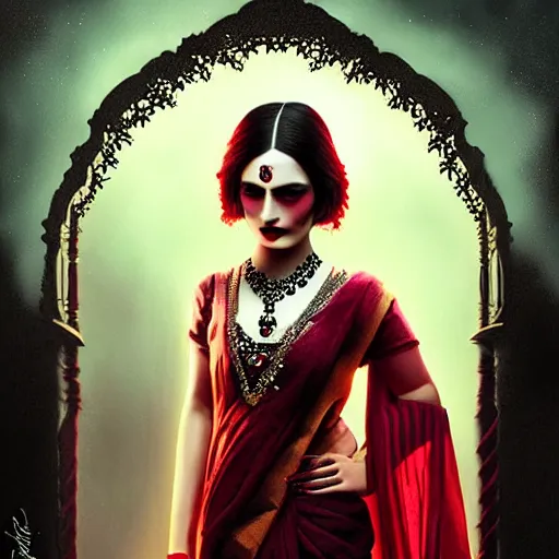 Portrait of a riveting vampire woman from India!, | Stable Diffusion ...